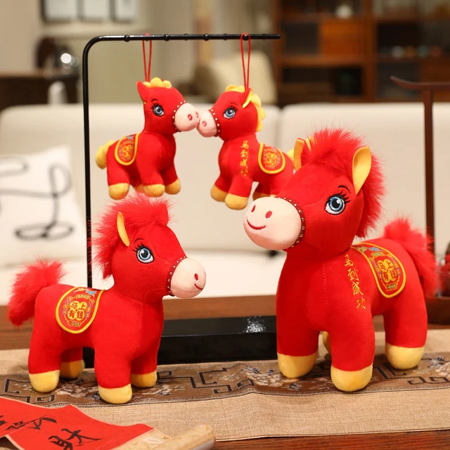 CHINESE ZODIAC HORSE Plush Toy With Pp Cotton Filling For Lunar New ...