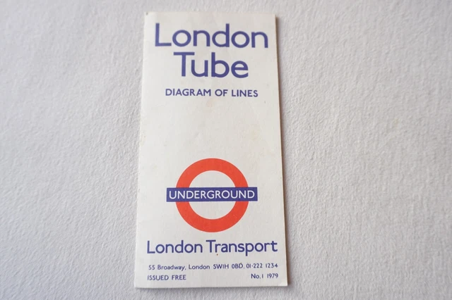 1979 NO. 1 London Transport Underground Map Diagram of Lines Tube No ...