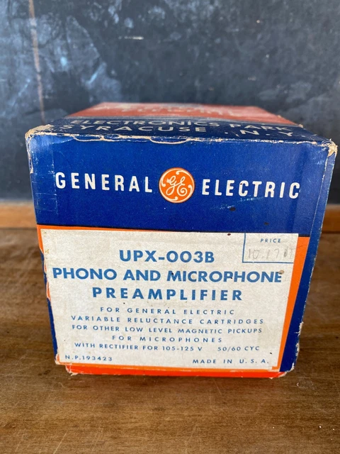VINTAGE GENERAL ELECTRIC GE UPX-003B Tube Phono Microphone Preamplifier ...