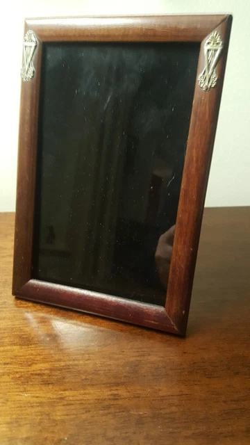 1900'S ART NOUVEAU /DECO WOOD PHOTO FRAME WITH EMBELLISHED TOP CORNERS ...