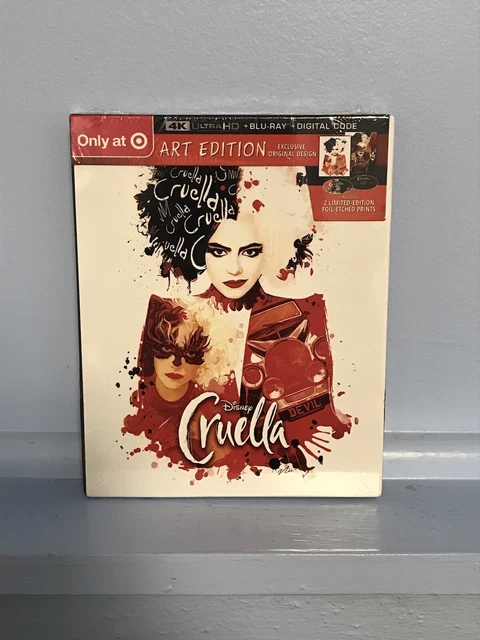 Cruella Target Exclusive K Uhd Blu Ray Digital Art Edition New