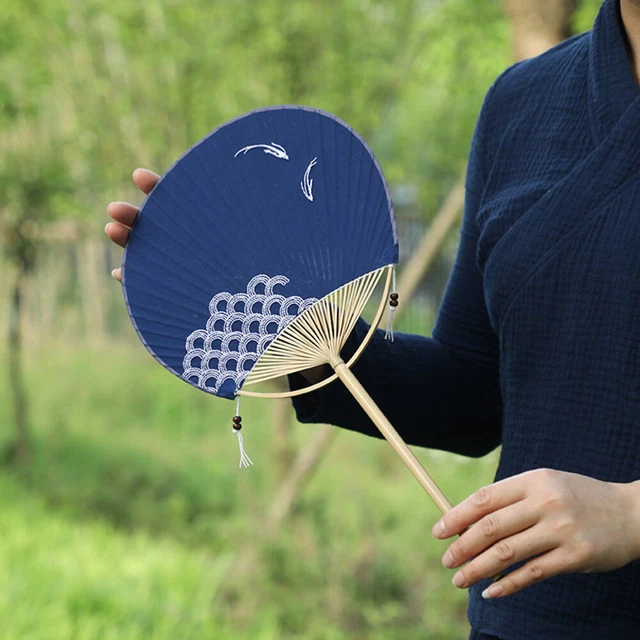 TRADITIONAL CHINESE JAPANESE Paddle Fan Circular Fan Japanese Hand Fan ...