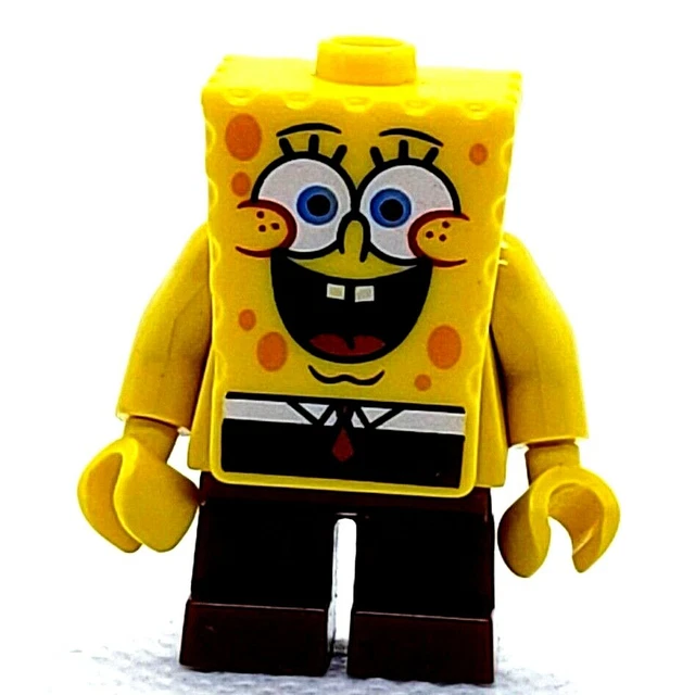 LEGO MINIFIGURE SPONGEBOB Squarepants Large Grin Black Eyebrows bob028 ...