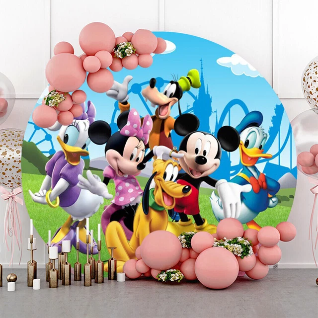 ROUND BACKDROP BIRTHDAY Background Mickey Mouse and His Friends Baby ...