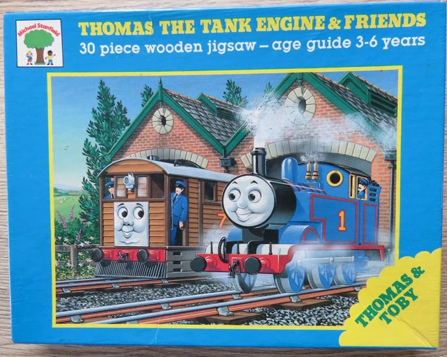 VINTAGE THOMAS TANK Engine & Toby Wooden 30 Pieces Jigsaw Puzzle Britt ...