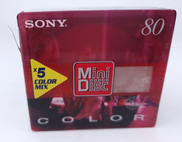 SONY 5 PACK Minidisc Recordable 5MDW80CRAX Color Collection Never Used ...