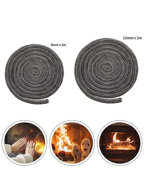 BLACK STOVE/FIRE ROPE Wood Burning Stove Length/Log Burner Door Seal ...