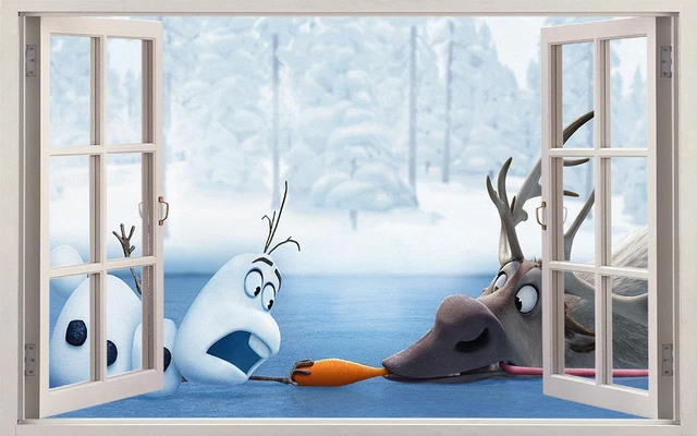 FROZEN OLAF SVEN Disney 3D Window Decal Wall Sticker Home Decor Art ...