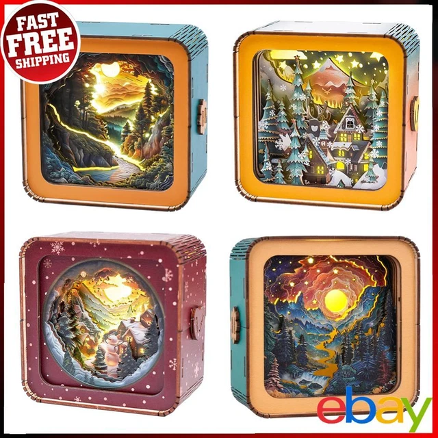 3D WOODEN PUZZLE Night Light Puzzles DIY Night Light Birthday Christmas ...