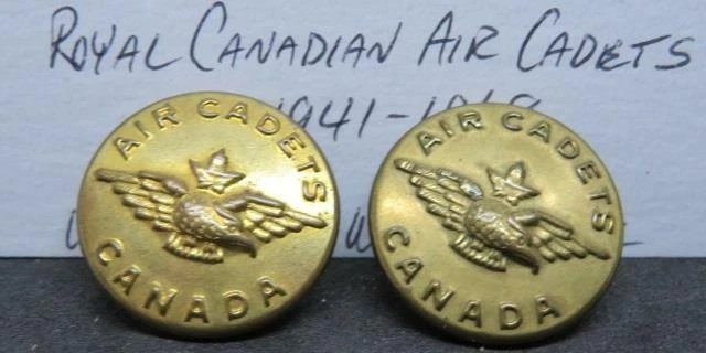 ROYAL CANADIAN AIR Cadets Pair 23mm Brass Uniform buttons Universal ...