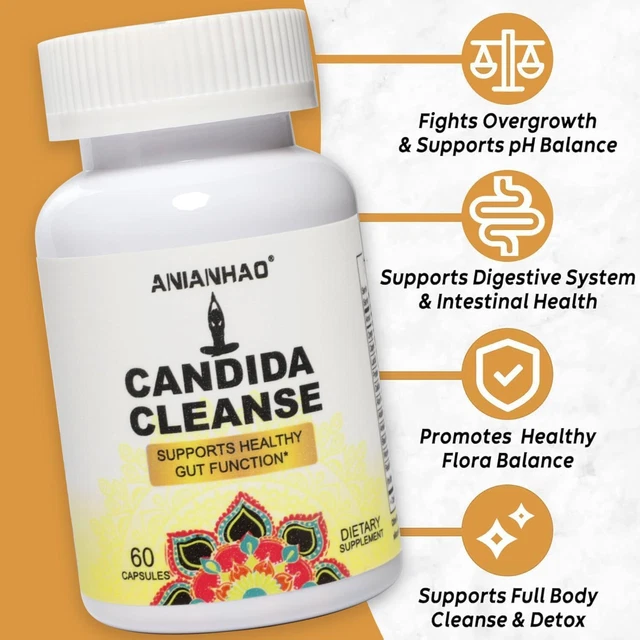 CANDIDA CLEANSE - Gut & Colon Support (60 Capsules) - for Men & Women 1 ...
