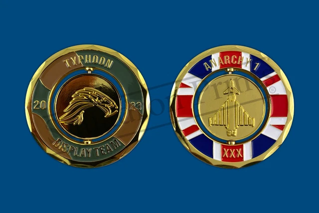 RAF 29 SQUADRON Typhoon Display 2023 Anarchy 1 Spinner Challenge Coin ...