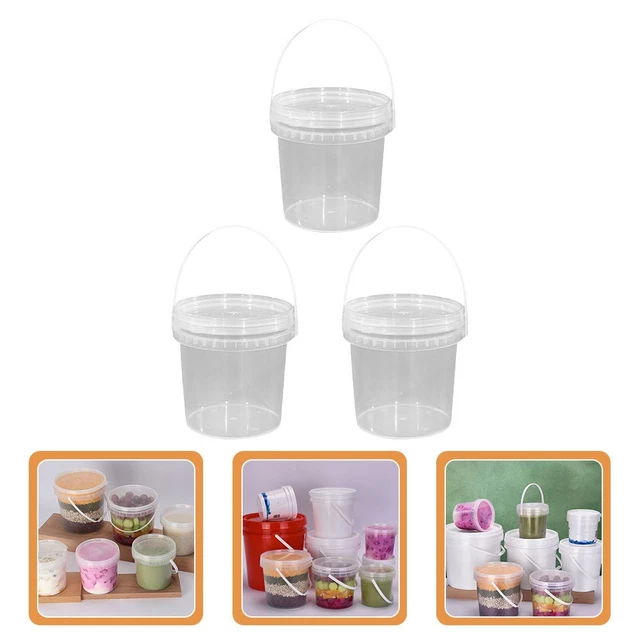 4 PCS HOMEMADE Ice Cream Storage Containers Bucket with Lid Buckets ...