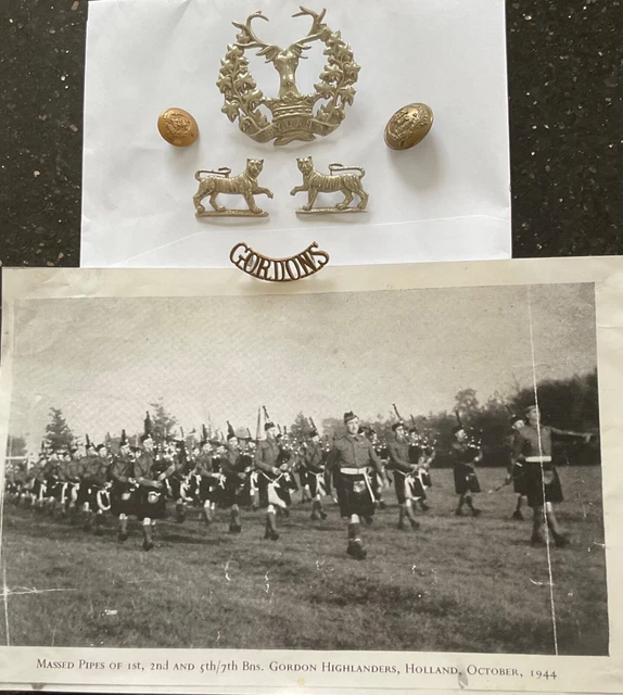 GORDON HIGHLANDERS BRITISH Army Cap Badge WW2 Pins & Buttons ...