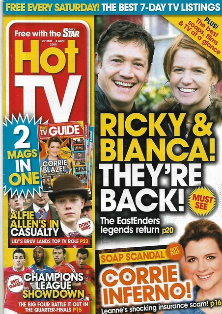 DAILY STAR HOT TV Magazine (29 March 2008) Eastenders - Ricky & Bianca ...