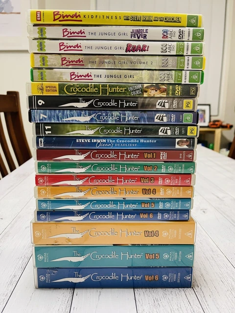 THE CROCODILE HUNTER DVD Set Vol 1-6 Steve Irwin + Doccos + Bindi + VHS ...