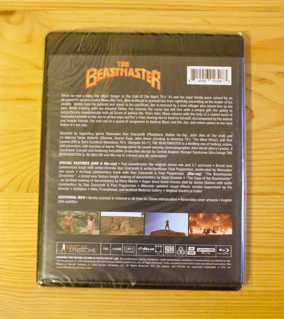THE BEASTMASTER 4K UHD Blu-ray Vinegar Syndrome Don Coscarelli Brand ...