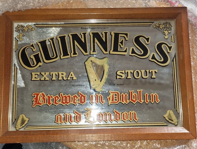 VINTAGE GUINNESS EXTRA stout Mirror in frame £50.00 - PicClick UK