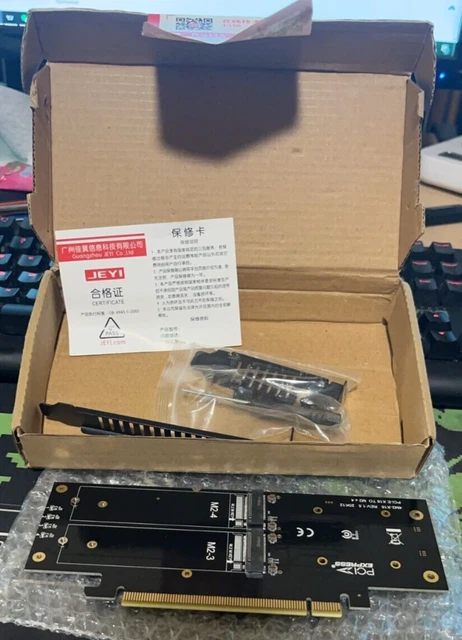 JEYI IHYPER M.2 X16 for 4X NVME PCIE3.0 GEN3 X16 4xNVME RAID PCI-E VROC ...