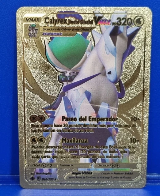 CARTE POKÉMON CARTE Calyrex Glacial Rider VMAX PS320 Oro Gold Dorada ...