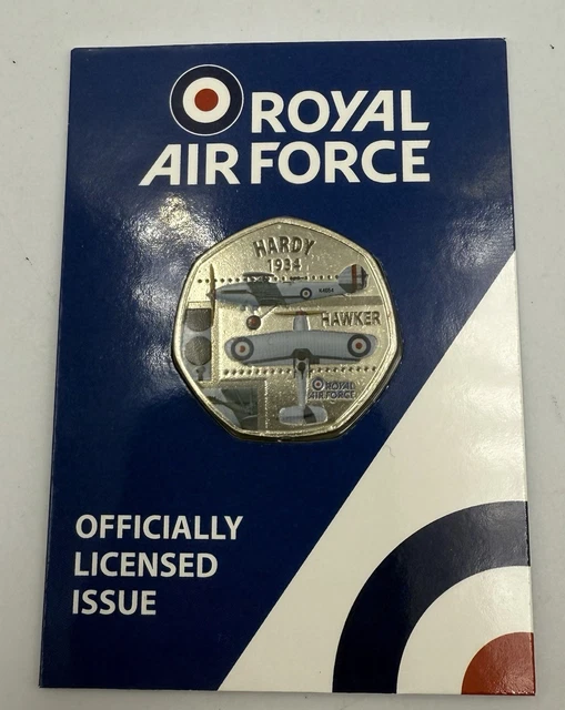 RAF ROYAL AIR Force 50p Shaped Coin "1935 Hardy Hawker" Westminster £14 ...