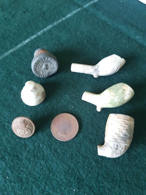 RIVER THAMES MUDLARKING Finds, Coin, Clay Pipes, Button, Bottle ...