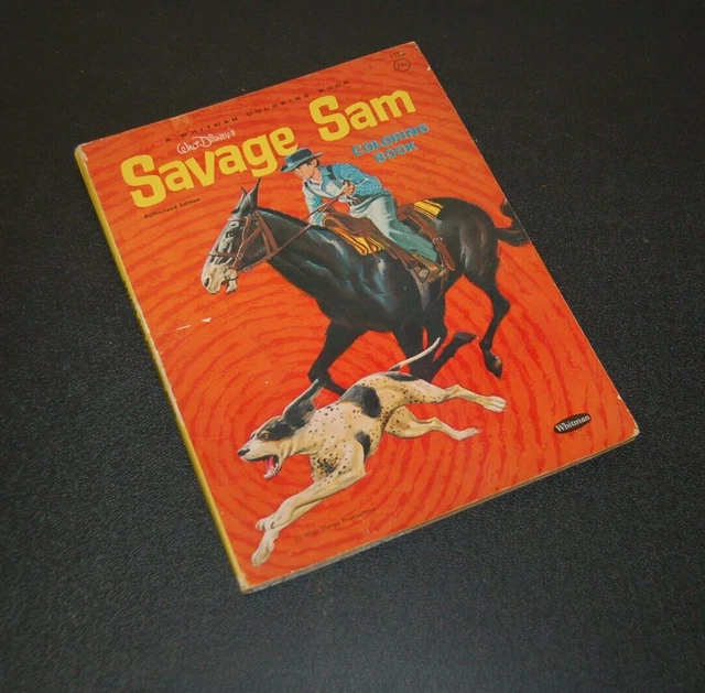 WALT DISNEY'S SAVAGE Sam The Dog Original 1963 Whitman Coloring Book £ ...