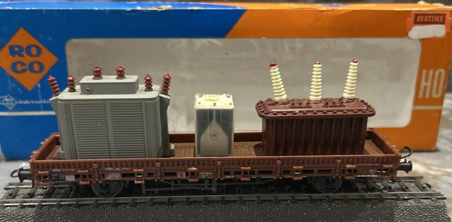 ROCO HO Gauge- Flat Wagon With Transformers £18.00 - PicClick UK