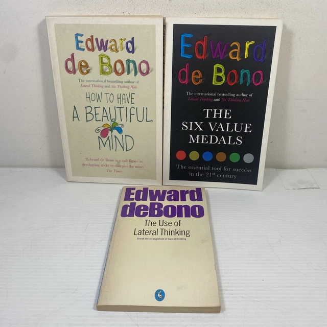 3 LOT EDWARD De Bono- Six Value Medals, How to Have a Beautiful Mind ...