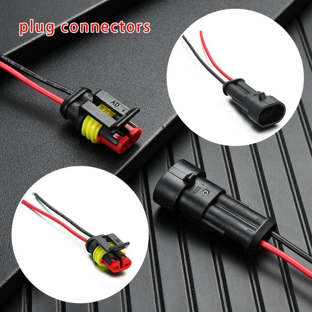 CAR 12V 2PIN Electrical Wire Automotive Connectors Male and Female Plug ...