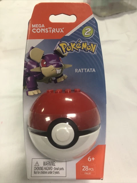 POKEMON RATTATA MEGA Construx NEW Series 2 28 Pieces Mattel 6+ Sealed ...