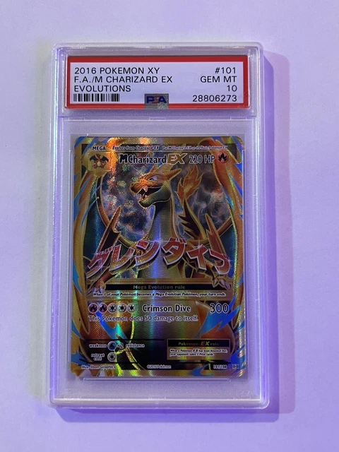 MEGA CHARIZARD EX Full Art Pokemon Card XY Evolutions 101/108 PSA 10 ...