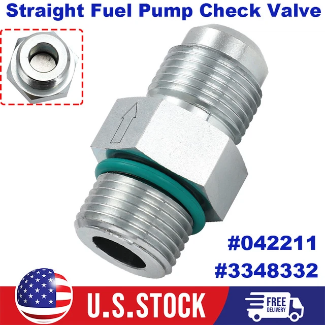 FOR CUMMINS N14 Straight Fuel Pump Check Valve Fitting Replace #042211 ...