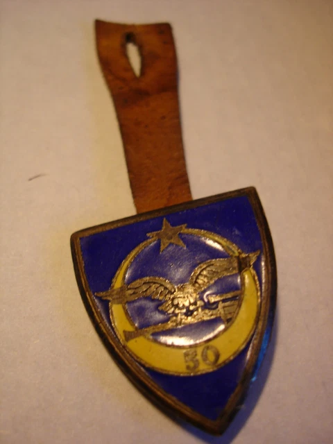 WW2-RARE&INSIGNE 50° GROUPE d’artillerie de l’Air" EN ARGENT??? émaillé ...