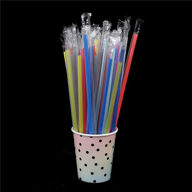 100pc Clear Individually Wrapped Drinking Pp Straws Drinks Straws Party Supp Sfg 6 92 Picclick Au