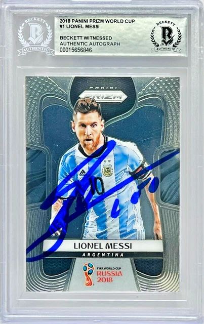 2018 PANINI PRIZM World Cup Signed Lionel Messi Argentina #1 Beckett ...