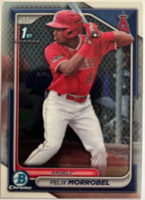 FELIX MORROBEL 2024 1ère carte chrome Bowman BCP-121 Los Angeles Angels ...