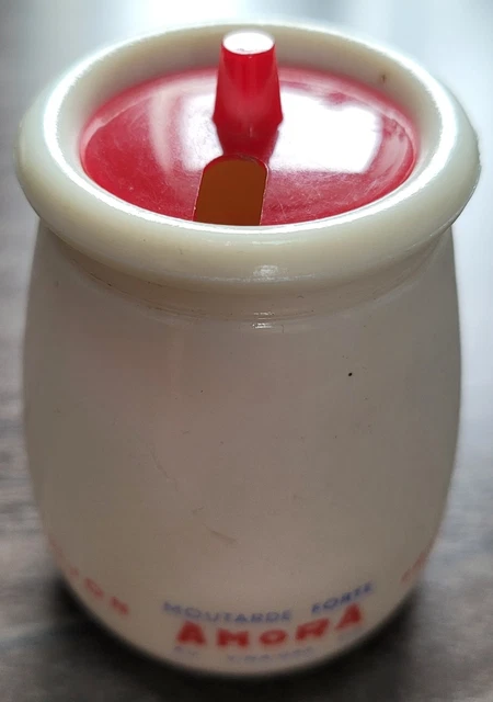 ANCIEN POT DE moutarde AMORA en opaline - DIJON France (avec son ...