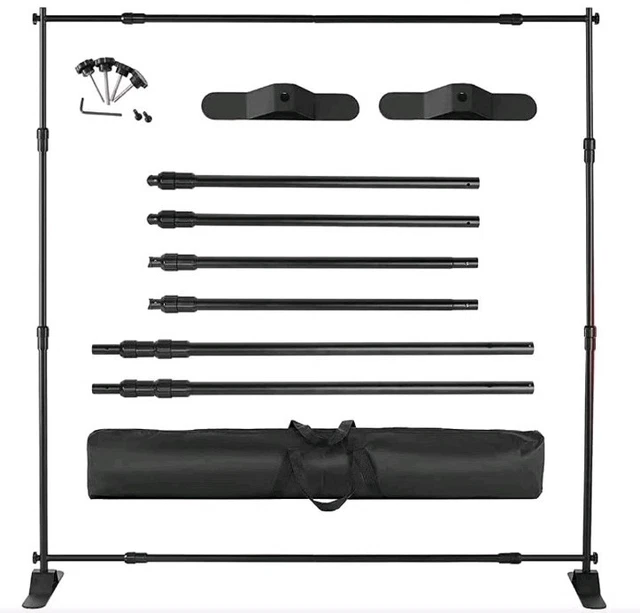 BONNLO BACKDROP STAND Kit 3MX2.4M/10X8FT Heavy Duty Banner Stand ...