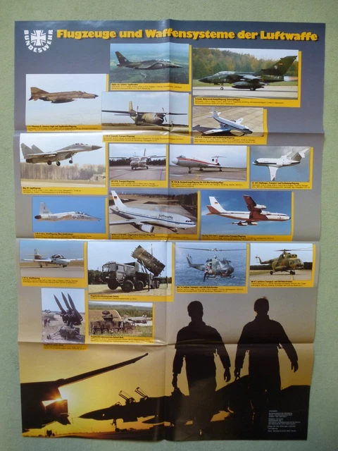 POSTER BUNDESWEHR FLUGZEUGE und Waffensysteme der Luftwaffe Mai 1993 ...