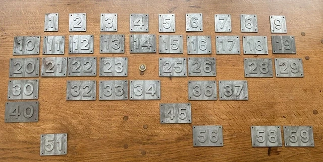 VINTAGE GALVANISED STEEL House Number Sign Reclaimed Salvage Old ...