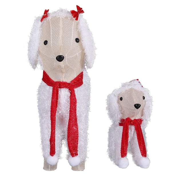 JINGLE JOLLYS CHRISTMAS 60 LED Fairy Light Dog Motif Decorations 2PCS ...