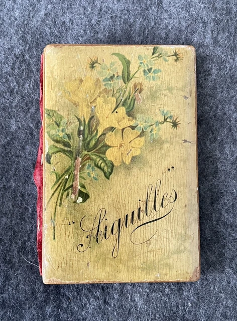 ANCIEN CARNET PORTE-AIGUILLES au décor de bouquet champêtre vers 1900 EUR 23,00 - PicClick FR