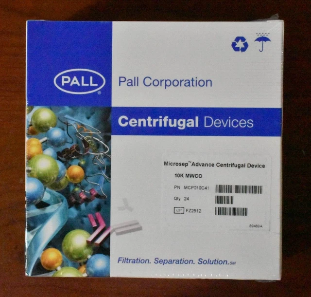 PALL MCP010C41 MICROSEP Advance Centrifugal Device 10K MWCO (24/Pk) New ...