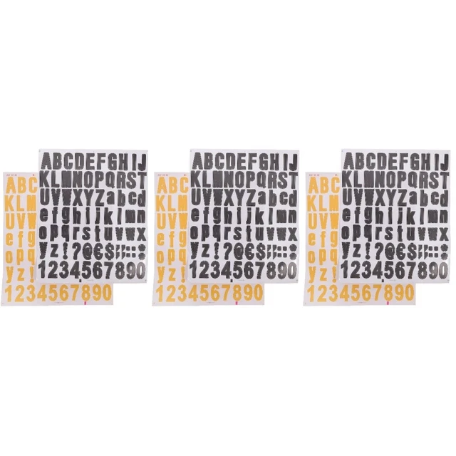 36 FOGLI ADESIVI alfanumerici PVC numeri cassetta postale autoadesivi ...