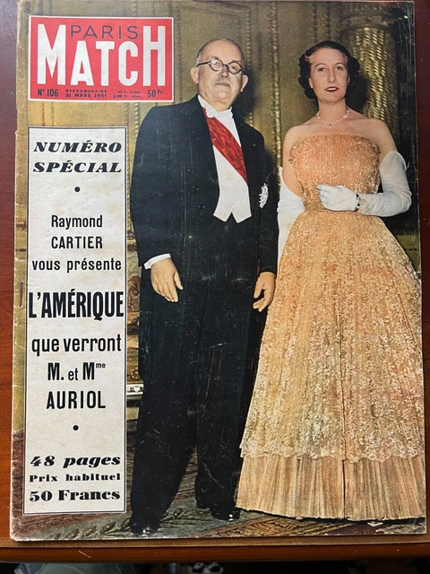 PARIS MATCH DU 31/04/1951; Le président Auriol en Amérique/ Dagmar Pin ...