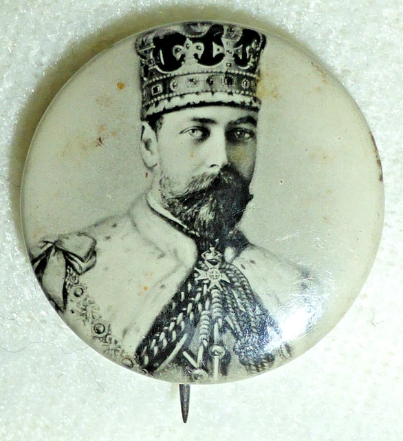 RARE ANTIQUE KING George V 1911 Coronation Souvenir Tin Button Badge £ ...