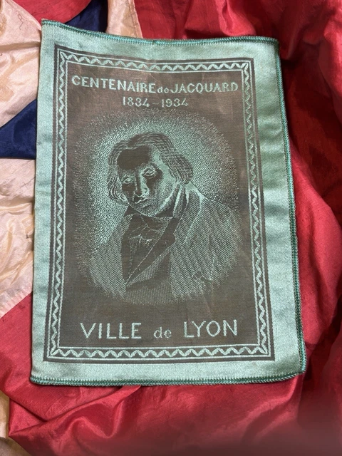 RARE ANCIEN MENU Centenaire De Jacquard 1934 Ville De Lyon Sur Soie ...