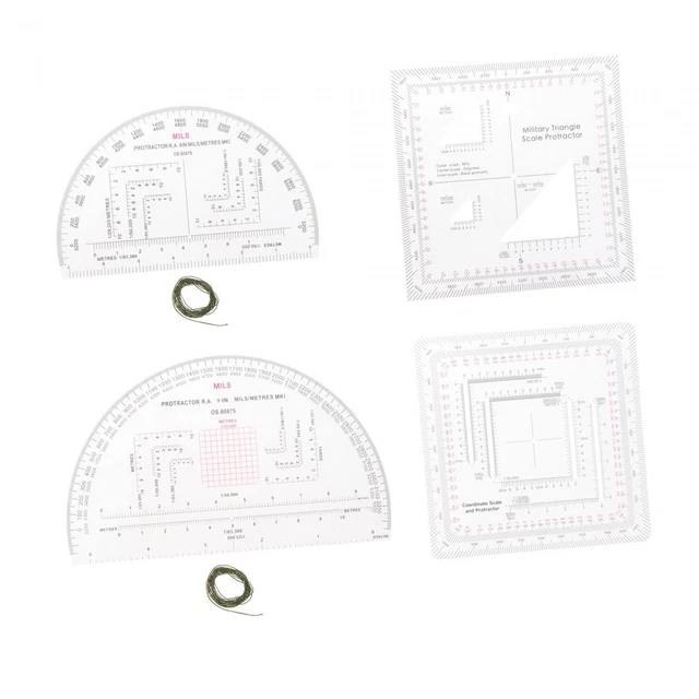LAND NAVIGATION PROTRACTOR Coordinate Scale for Architecture Technical ...