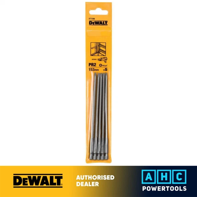 DEWALT DT7206 PR2 Drywall Screwdriver Bits PH2 x 152mm (Pack 5) DCF6201 ...